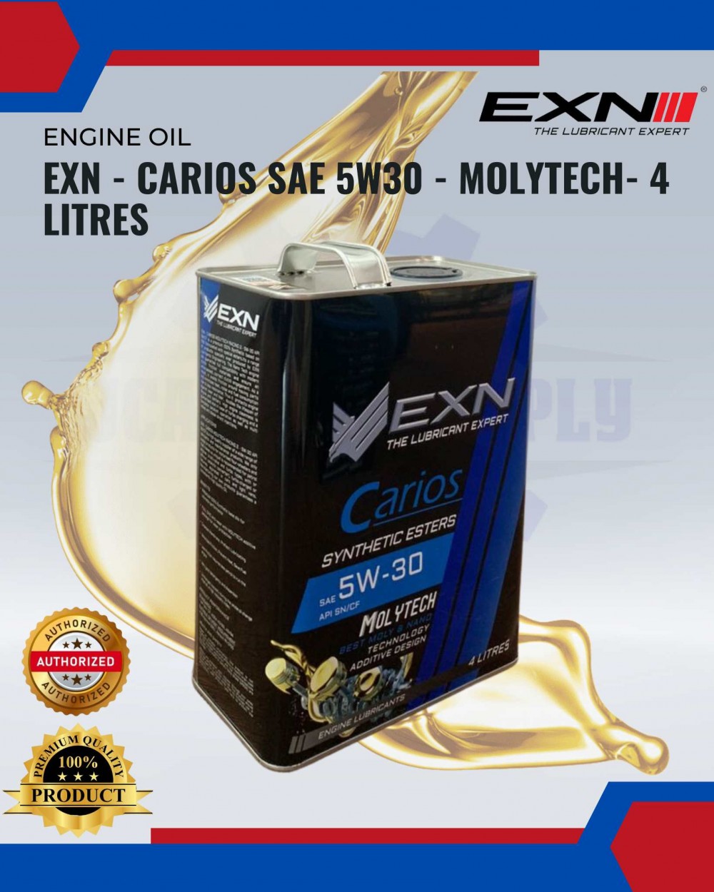 EXN - Carios SAE 5W30 - Molytech- 4 LITRES | EXN | JCA AUTO SUPPLY